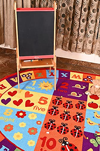 Furnish my Place 740 ABC with Numbers ABC Area Rug for Kids, Educational Alphabet Letter & Numbers, Multicolor (6'6"x9'2" Oval)