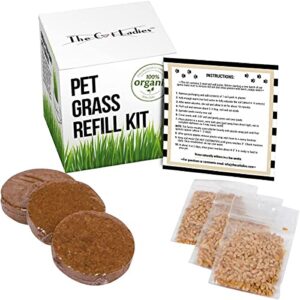 the cat ladies cat grass refill kit 100% organic 3 pack