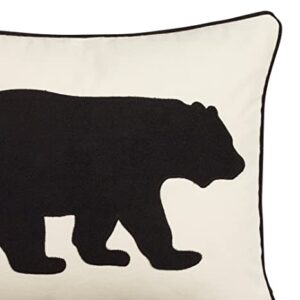 Eddie Bauer Home Throw Pillow with Zipper Closure, Perfect Home Decor for Bed or Sofa, 16" x 20", Bear Twill Black