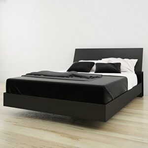 nexera queen size platform bed bundle, 400812, black