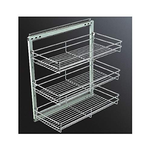 campbell moulding ML-017C Cabinet Spice Rack- 3 shelves Full Pullout Set