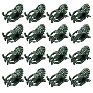 kinglake orchid stem clips,medium daisy plant clips, 100 pcs plant support clips garden flower thick plastic vine clips dark green (95230)