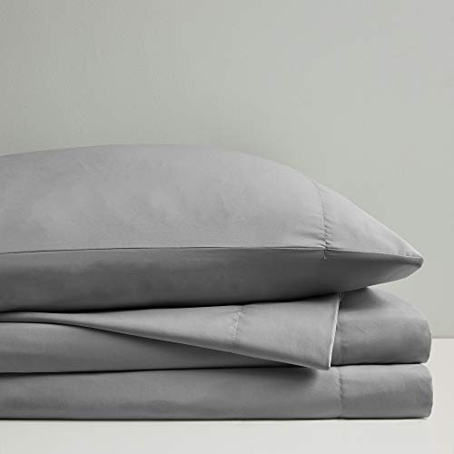 Sleep Philosophy Smart Cool Microfiber Moisture-Wicking Breathable 4 Piece Cooling Sheet Set, Cal King Size, Grey (SHET20-964)