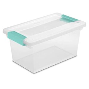 sterilite 1962 medium clip box w/ blue latches pack of 8