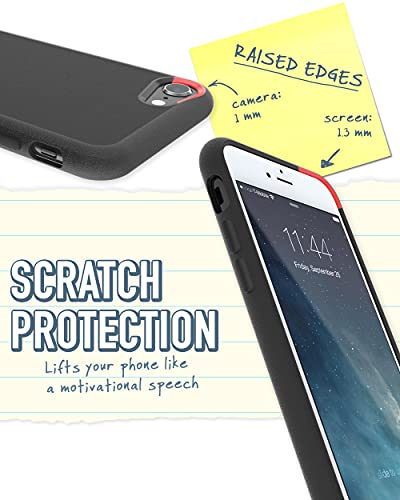 Smartish iPhone SE Slim Case - Gripmunk [Lightweight + Protective] Thin Cover for Apple iPhone SE 2022/2020 & iPhone 7/8 - Black Tie Affair