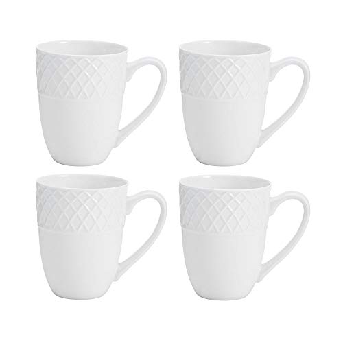 Mikasa Trellis 16 Piece Dinnerware Set, Service for 4, White