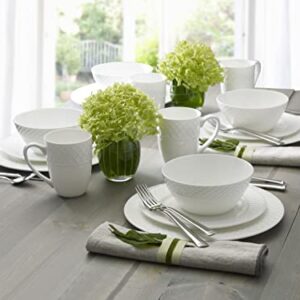 Mikasa Trellis 16 Piece Dinnerware Set, Service for 4, White