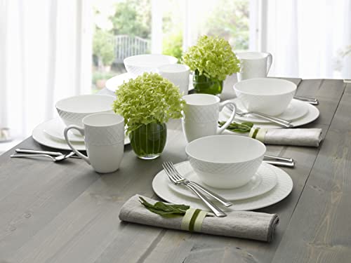 Mikasa Trellis 16 Piece Dinnerware Set, Service for 4, White