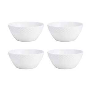 Mikasa Trellis 16 Piece Dinnerware Set, Service for 4, White