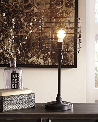 Signature Design by Ashley L207164 Javan Table Lamp, 11.63" x 11.63" x 24.75", Antique Black