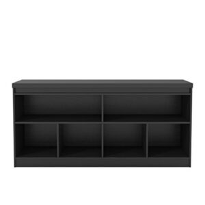 Manhattan Comfort Viennese Collection 6 Shelf Gloss Finished Long Buffet Cabinet/Dining Console with 4 Doors, 62.99" Inches, Black Matte