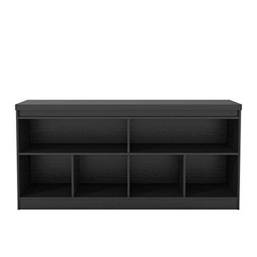 Manhattan Comfort Viennese Collection 6 Shelf Gloss Finished Long Buffet Cabinet/Dining Console with 4 Doors, 62.99" Inches, Black Matte