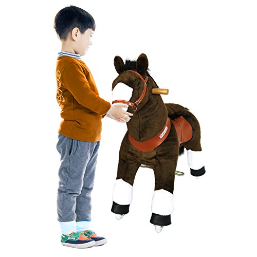 PonyCycle Pony Cycle Riding Horse Chocolate Brown with White Hoof- Small Riding Horse