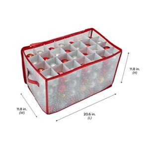 Simplify Ornament Storage Organizer | Storage | Fits 112 Ornaments | Zipper Closure | Space Saving | Easy to Use | Red | Light Weight | Dimensions 11.81 x 20.67 x 11.81