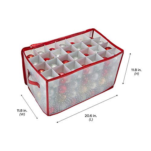 Simplify Ornament Storage Organizer | Storage | Fits 112 Ornaments | Zipper Closure | Space Saving | Easy to Use | Red | Light Weight | Dimensions 11.81 x 20.67 x 11.81