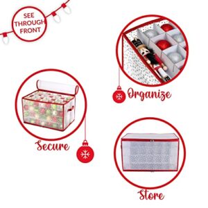 Simplify Ornament Storage Organizer | Storage | Fits 112 Ornaments | Zipper Closure | Space Saving | Easy to Use | Red | Light Weight | Dimensions 11.81 x 20.67 x 11.81