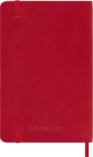 Moleskine Classic Notebook, Soft Cover, Pocket (3.5" x 5.5") Ruled/Lined, Scarlet Red, 192 Pages