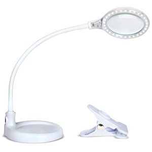 brightech lightview pro flex 2 in 1 magnifying desk lamp, 1.75x light magnifier, adjustable magnifying glass with light for crafts, reading, close work