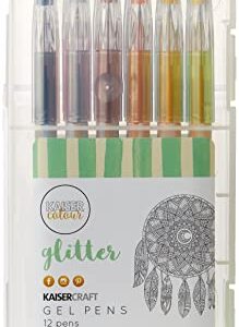 Kaisercraft Gel Pen Set-Glitter-12, Multi-Colour, 8.5 x 17 x 3 cm