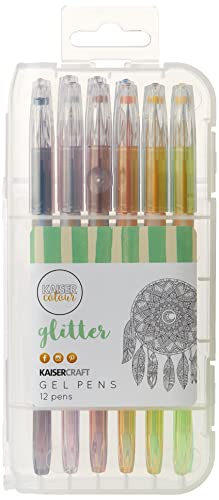 Kaisercraft Gel Pen Set-Glitter-12, Multi-Colour, 8.5 x 17 x 3 cm