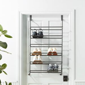 Whitmor Door Shoe Rack, 7.5x22.625x41.80, Gunmetal Gray