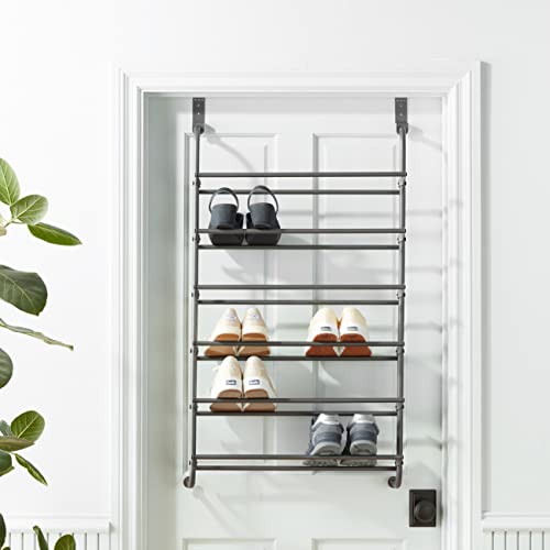 Whitmor Door Shoe Rack, 7.5x22.625x41.80, Gunmetal Gray