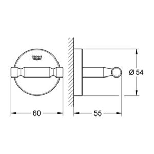 Grohe 40461001 BauCosmopolitan Robe Hook, Starlight Chrome