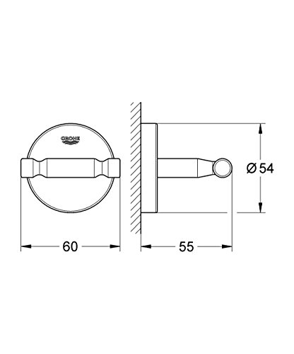 Grohe 40461001 BauCosmopolitan Robe Hook, Starlight Chrome