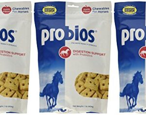 (3 Pack) Probios Probiotic Treats For Horses, Apple Flavor, 1 Pound Each