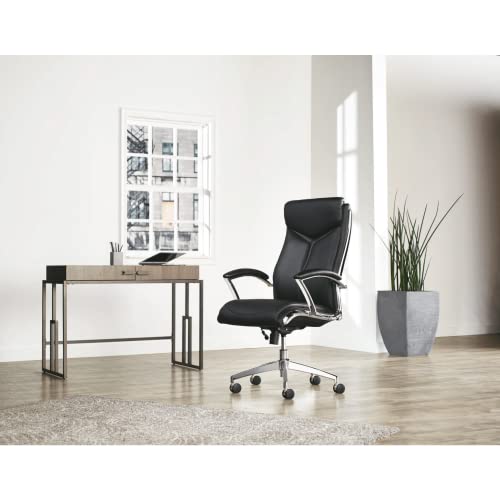 Realspace® - Chair - Modern Comfort Verismo Bonded Leather High-Back Executive Chair, Black/Chrome - 31" x 14" x 24.5"