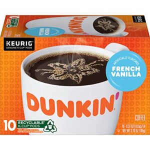 dunkin' donuts french vanilla flavored coffee k-cup, 10 ct