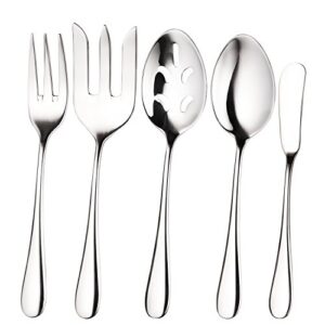 Bruntmor, ALBA Silverware Royal 45 Piece Flatware Cutlery Set, 18/10 Stainless Steel, Service for 8