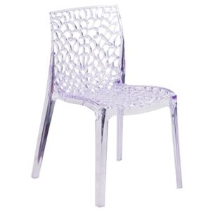 flash furniture vision series transparent stacking side chair