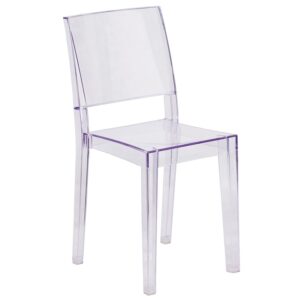 flash furniture phantom series transparent stacking side chair