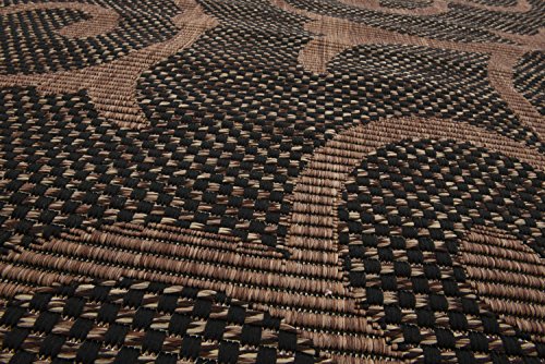 Unique Loom Outdoor Botanical Collection Area Rug - Vine (5' 1" x 8' Rectangle, Chocolate Brown/ Black)