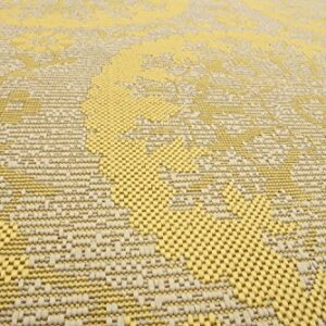 Unique Loom Outdoor Botanical Collection Area Rug - Medallion (4' 1" x 6' 1" Rectangle, Yellow/ Beige)