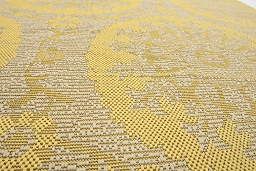 Unique Loom Outdoor Botanical Collection Area Rug - Medallion (4' 1" x 6' 1" Rectangle, Yellow/ Beige)