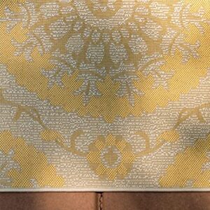 Unique Loom Outdoor Botanical Collection Area Rug - Medallion (4' 1" x 6' 1" Rectangle, Yellow/ Beige)