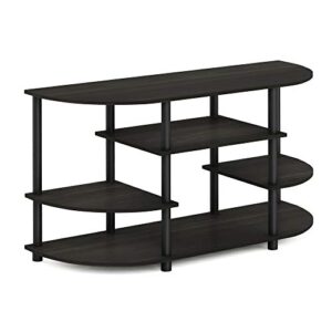 furinno jaya simple design corner tv stand, espresso/black