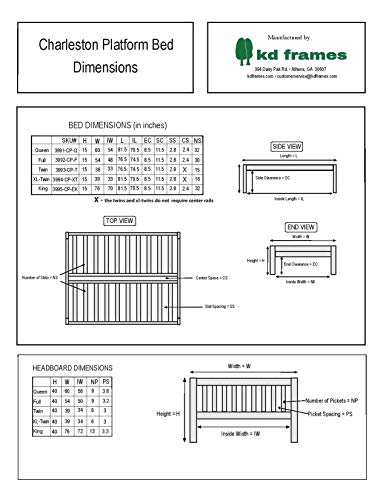 kd frames Charleston Platform Bed - Full