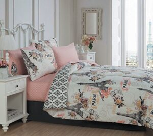 geneva home fashion avondale manor 8-piece cherie comforter set queen, coral