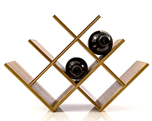 Wine Rack Wine Holder Wine Storage 8 Bottle Rack Horizontal Storage Compact Design Made of Organic Bamboo by Intriom Bamboo Collection