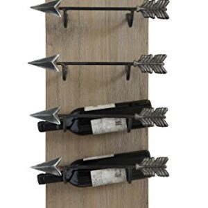 Creative Co-Op Wood & Metal Wall Wine Rack with Arrows