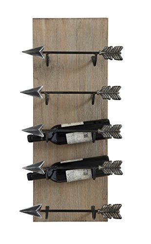 Creative Co-Op Wood & Metal Wall Wine Rack with Arrows