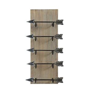 Creative Co-Op Wood & Metal Wall Wine Rack with Arrows