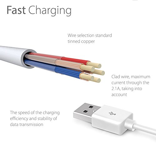 iPhone 4s Cable, Spater 30-Pin USB Sync and Charging Data Cable for iPhone 4/4S/3G/3GS, iPad 1/2/3, and iPod (5'/1.5 Meter) - Pack of 2