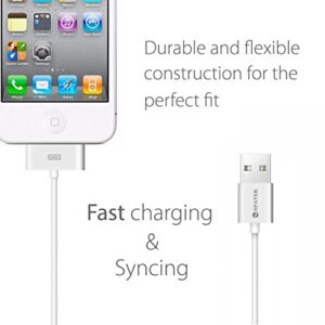 iPhone 4s Cable, Spater 30-Pin USB Sync and Charging Data Cable for iPhone 4/4S/3G/3GS, iPad 1/2/3, and iPod (5'/1.5 Meter) - Pack of 2