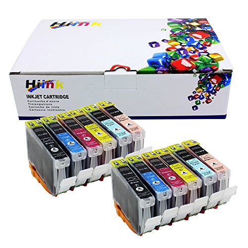 HIINK Compatible Ink Cartridge Replacements for CLI-8 CLI8 Used in Pixma iP6600D iP6700D MP950 MP960 MP970(BK,C, M, Y, PC, PM, 12-Pack)