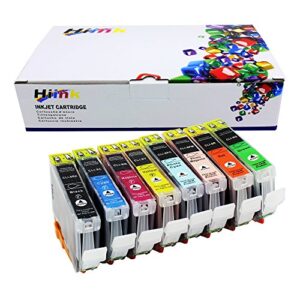 hiink compatible ink cartridge replacement for cli-8 ink cartridges use in pixma pro6000 pro6500 pro9000 mark ii(bk, c, m, y, pc, pm, r, g, 8-pack)