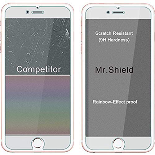 Mr.Shield [Tempered Glass] Screen Protector For iPhone 6 / iPhone 6S / iPhone 7 / iPhone 8 [3-Pack] Screen Protector